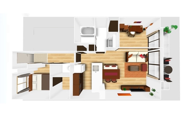 2LDKの家具配置は3Dシミュレーションが便利～レイアウトのコツを無料のシミュレーションサービスや利用事例と合わせてご紹介～ | a.flat 風が運ぶ、自然の贈りもの - 目黒通り・新宿 ...