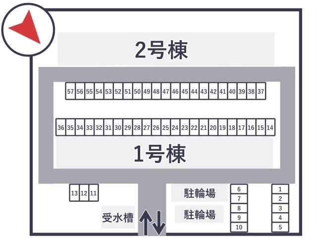 ビレッジハウス篠山【W-299】駐車場※1号棟と2号棟の間付近｜駐車場予約サービスアキッパ