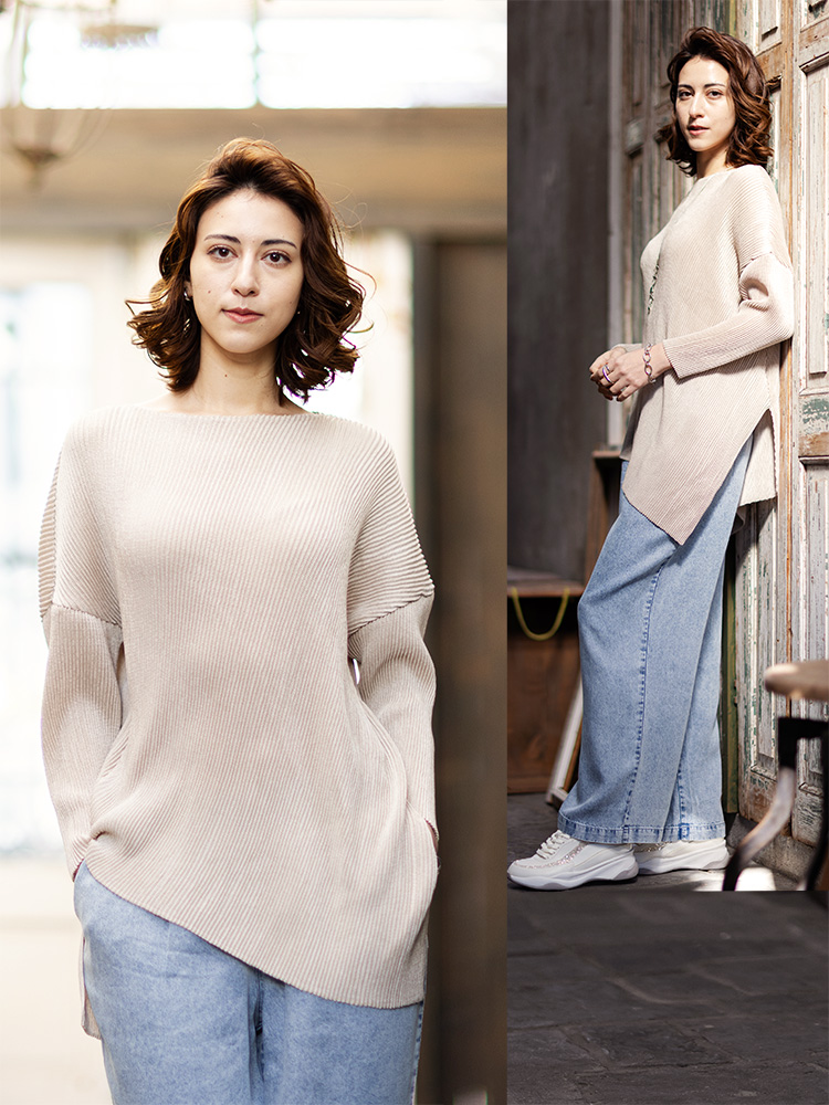 バイアスシャトル アシメントリーヘムライン プルオーバートップス｜SPECCHIO公式通販【スペッチオ オンラインショップ】