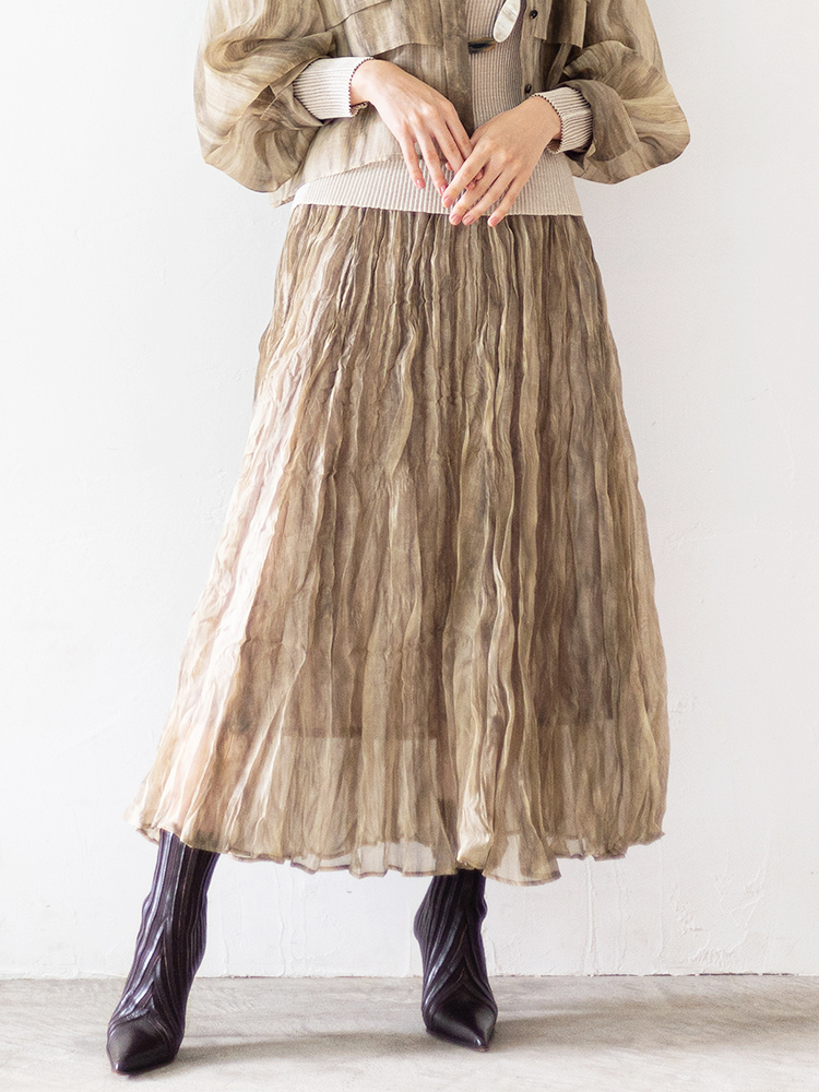 ハンドクラッシュプリーツシアースカート｜SPECCHIO公式通販【スペッチオ オンラインショップ】