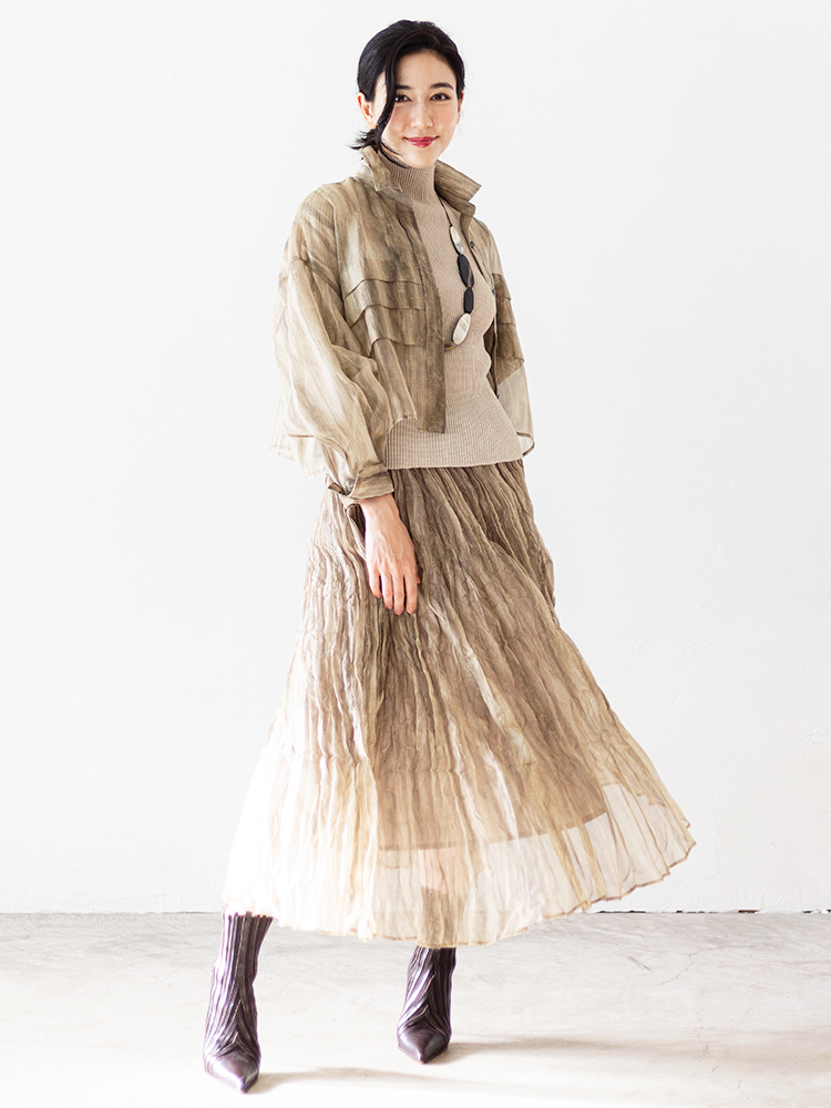 ハンドクラッシュプリーツシアースカート｜SPECCHIO公式通販【スペッチオ オンラインショップ】