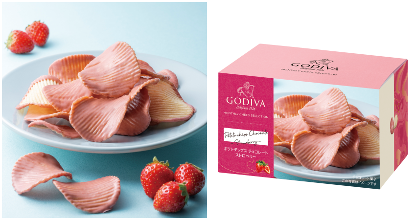 邪惡草莓洋芋片太誘人！日本「GODIVA草莓巧克力洋芋片」粉嫩新登場，極濃草莓巧克力醬淋滿滿，「牛奶巧克力洋芋片、黑巧克力洋芋片」同步回歸。 | beanfun!