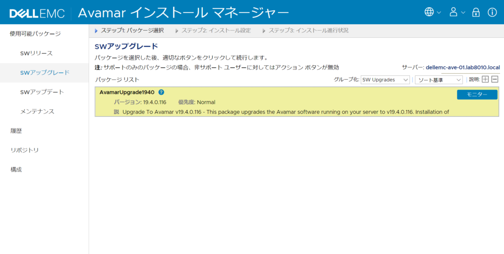Dell EMC Avamarのアップグレード手順 | Lab8010