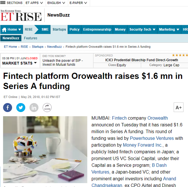「ET RISE」にて、Orowealthへの出資に関して掲載いただきました｜株式会社マネーフォワード