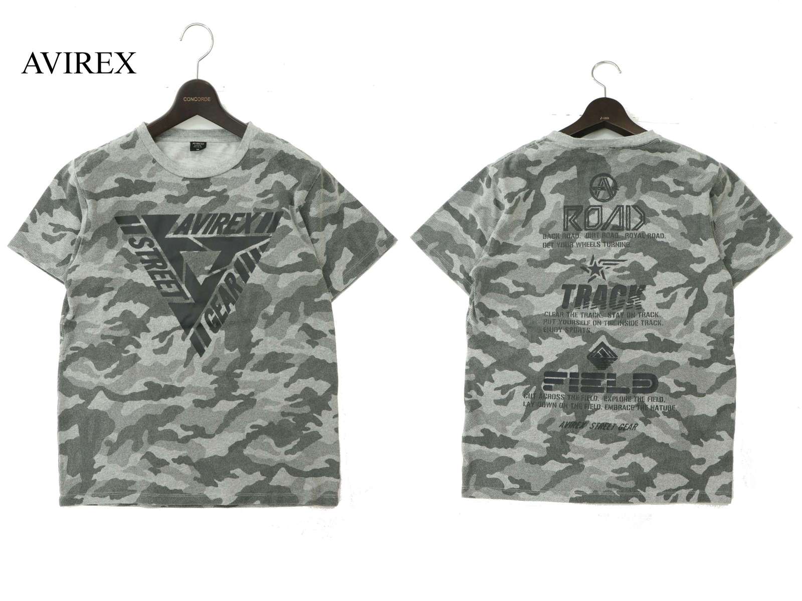 日本代購代標第一品牌【樂淘letao】－AVIREX アヴィレックス 【STREET GEAR】 ストリートギア カモフラ 迷彩 総柄 半袖 カットソー Tシャツ Sz.M メンズ グレー ...