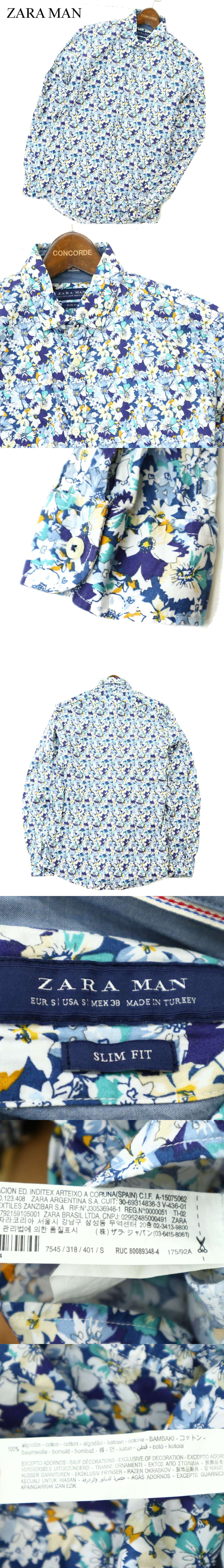 代購代標第一品牌－樂淘letao－ZARA MAN ザラ マン 通年 SLIM FIT 花柄 フラワー★ 総柄 長袖 シャツ Sz.S メンズ A3T02261_3#C