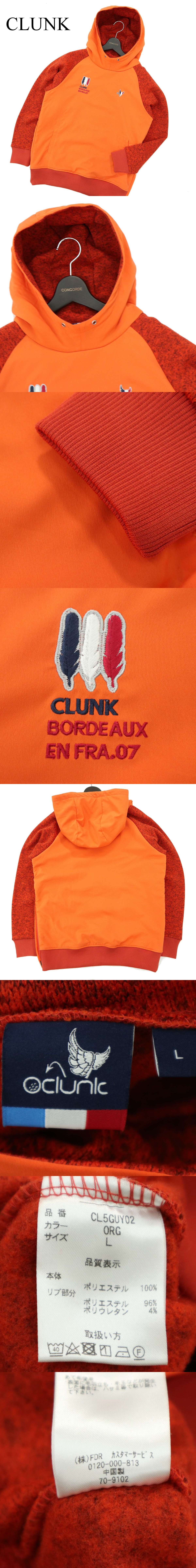 代購代標第一品牌－樂淘letao－CLUNK クランク 秋冬 ロゴ刺繍★ 裏起毛 防風 ニット フリース 切替 プルオーバー フーディー パーカー Sz.L メンズ ゴルフ A3T10917_9#H