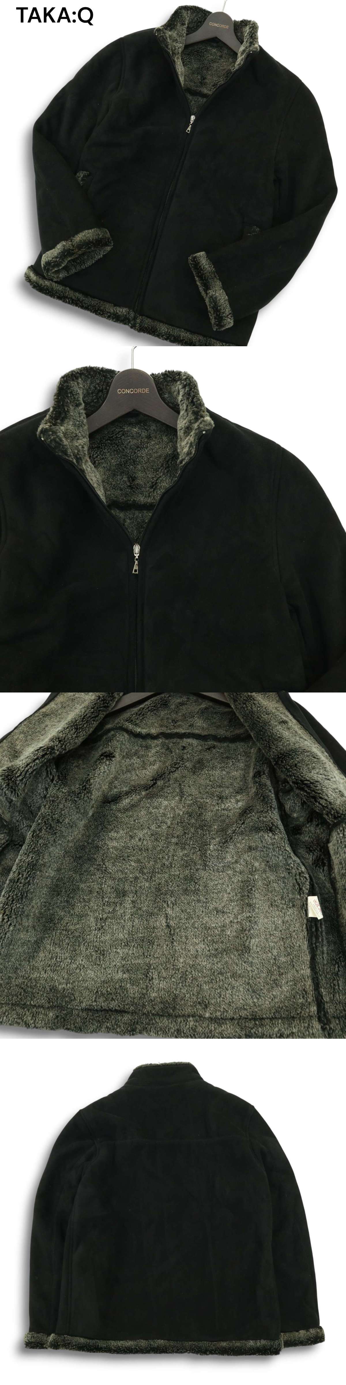 日本代購代標第一品牌【樂淘letao】－TAKA:Q タカキュー 秋冬 フェイク ムートン★ 裏ボア フルジップ ジャケット ブルゾン Sz.M メンズ 黒 A4T12345_B#N