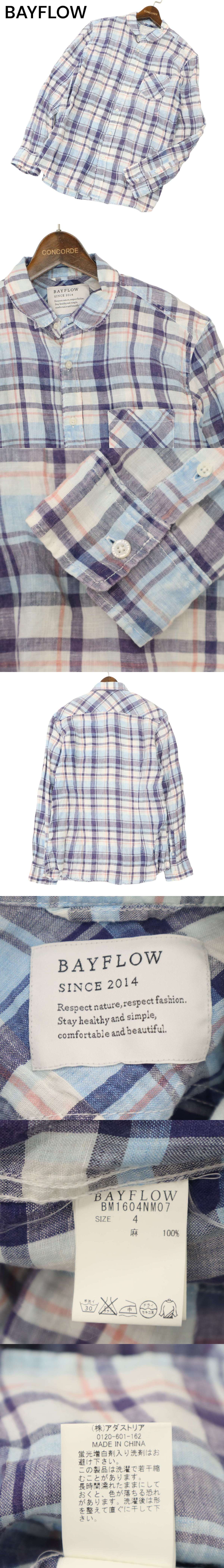 Yahoo!オークション - BAYFLOW ベイフロー 春夏 麻 リネン100％ 長袖 ...