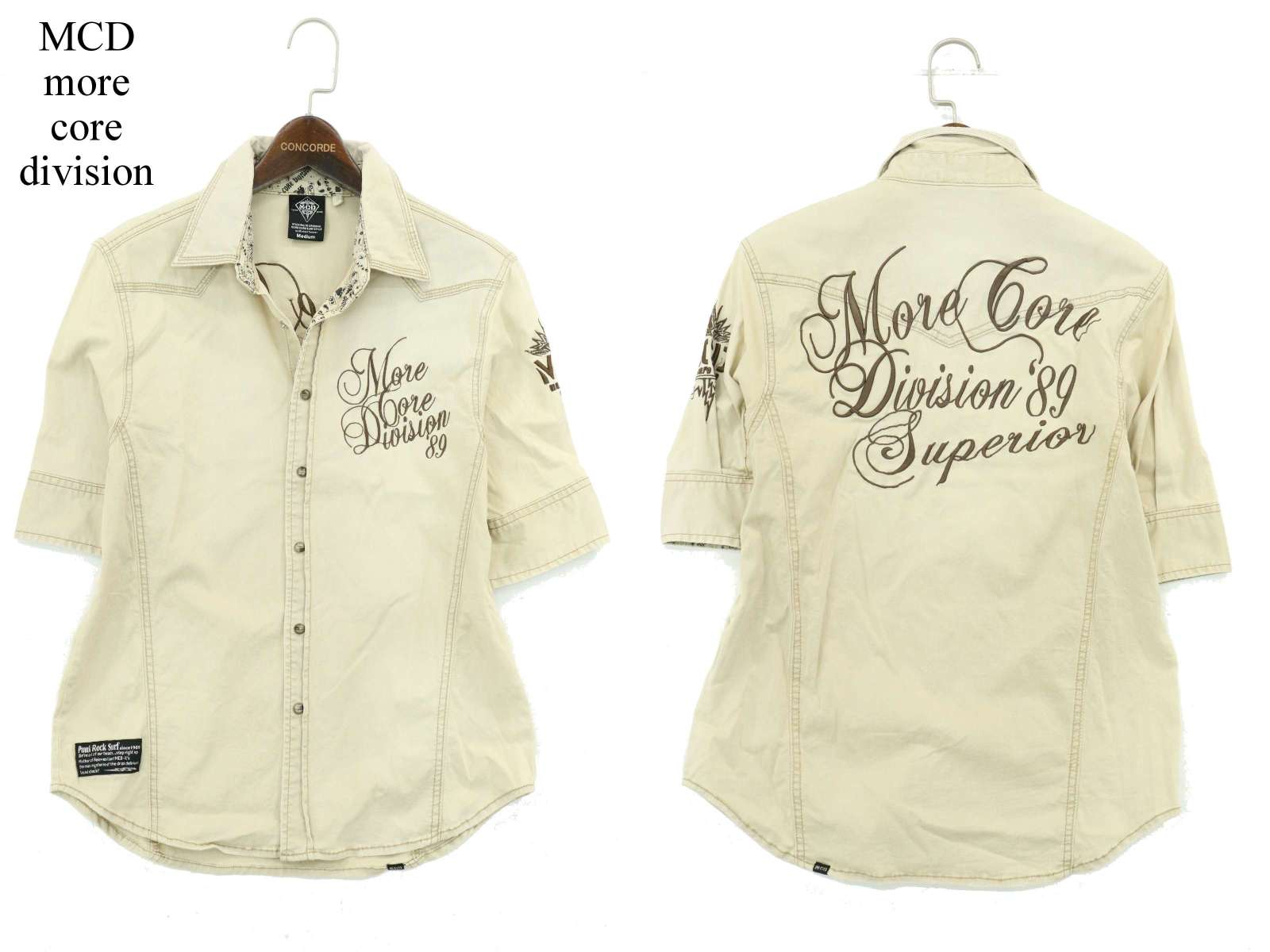 代購代標第一品牌－樂淘letao－MCD more core division エムシーディー 春夏 ビッグ ロゴ刺繍★ 半袖 ウエスタン シャツ Sz.M メンズ A3T09027_7#A