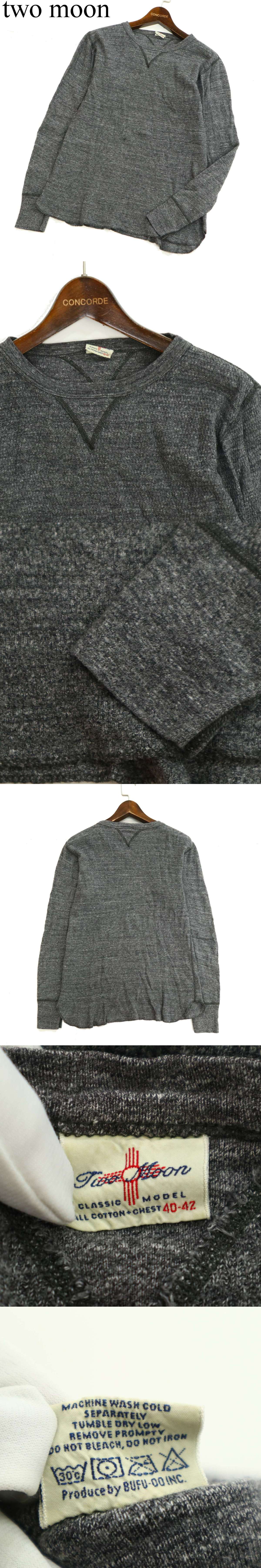 代購代標第一品牌－樂淘letao－two moon トゥームーン 春夏 長袖 両V カットソー ロンTシャツ Sz.40-42 メンズ グレー C3T04749_5#D