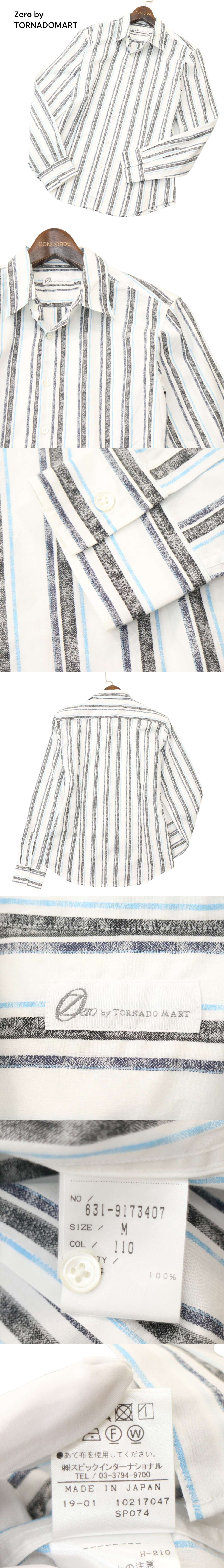 【樂淘letao】日本代購代標第一品牌－Zero by TORNADOMART トルネードマート 通年 先染め ムラ ストライプ ジャカード★ 長袖 スリム シャツ Sz.M メンズ 日本製 ...