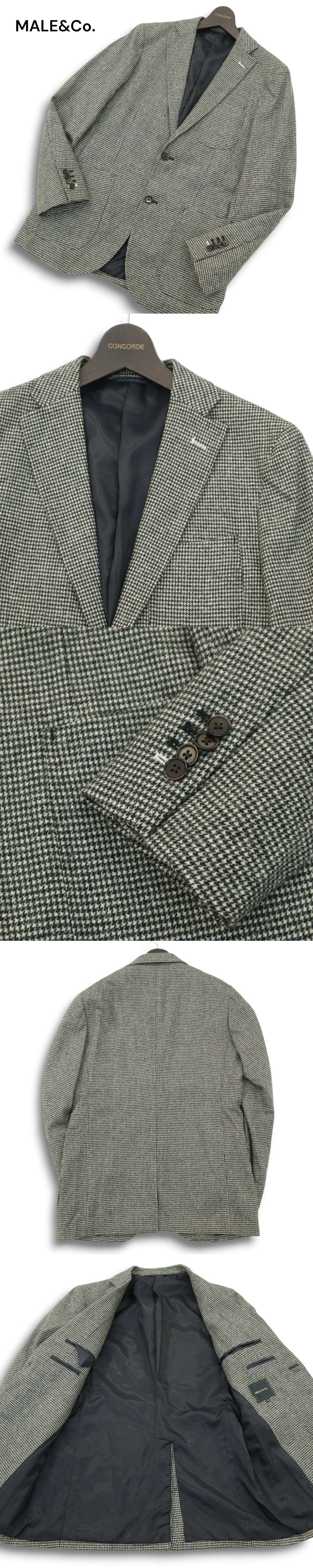 日本代購代標第一品牌【樂淘letao】－MALE&Co. タカキュー 秋冬 総裏 カシミヤ混★ ウール 千鳥柄 2B アンコン テーラード ジャケット ブレザー Sz.M メンズ 灰 ...