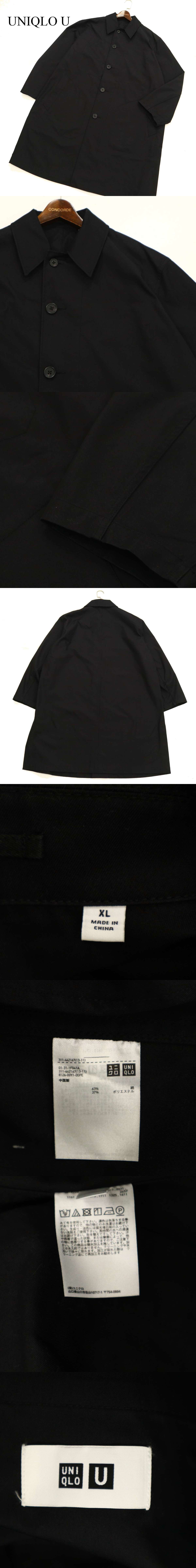 代購代標第一品牌－樂淘letao－21SS★美品 UNIQLO U ユニクロ ユー ルメール 通年 スプリング ステンカラー コート Sz.XL メンズ 黒 大きいサイズ C3T01561_2#O