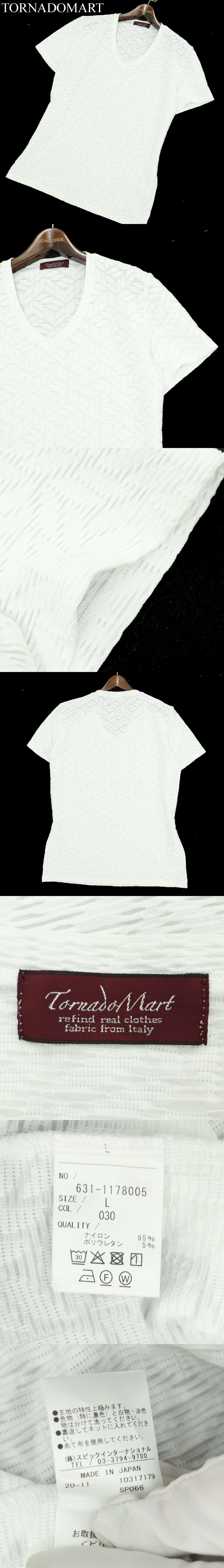 代購代標第一品牌－樂淘letao－21SS★ TORNADOMART トルネードマート イタリア製生地★ ジオメトリック フラワー 半袖 カットソー Tシャツ Sz.L メンズ 白 ...