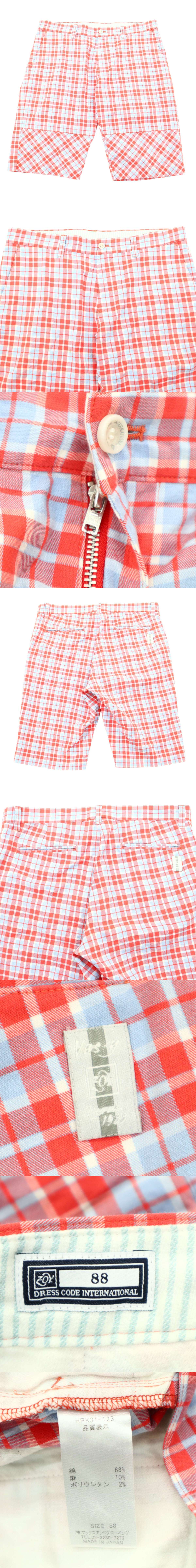 日本代購代標第一品牌【樂淘letao】－ZOY ゾーイ 春夏 麻 リネン混★ ストレッチ 切替 チェック スラックス ハーフ ショート パンツ Sz.88 メンズ ゴルフ A4B02018_4#P
