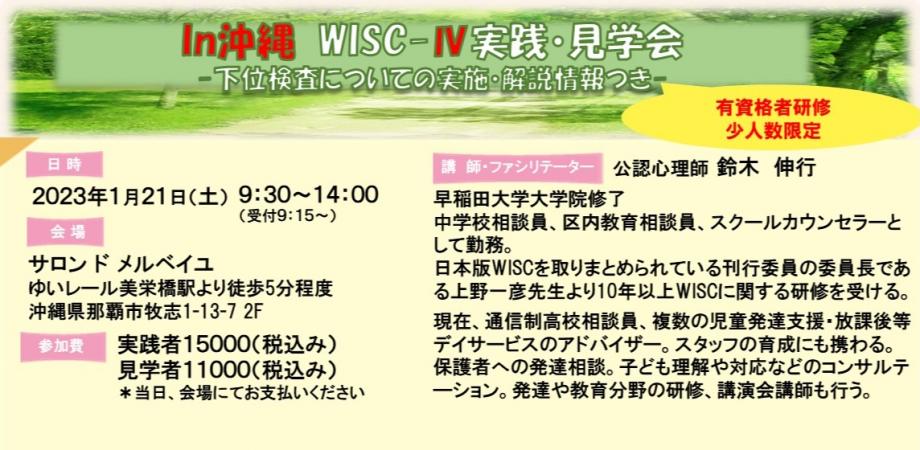 In沖縄 WISC-Ⅳ実践・見学会 | Peatix