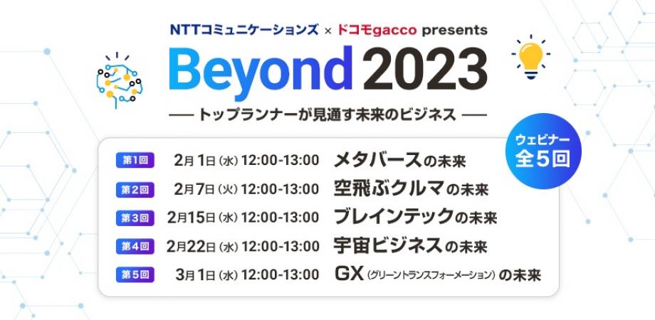 【NTTコミュニケーションズ・ドコモgacco共催 無料イベント】 未来のビジネスを体感する！Beyond2023 | Peatix