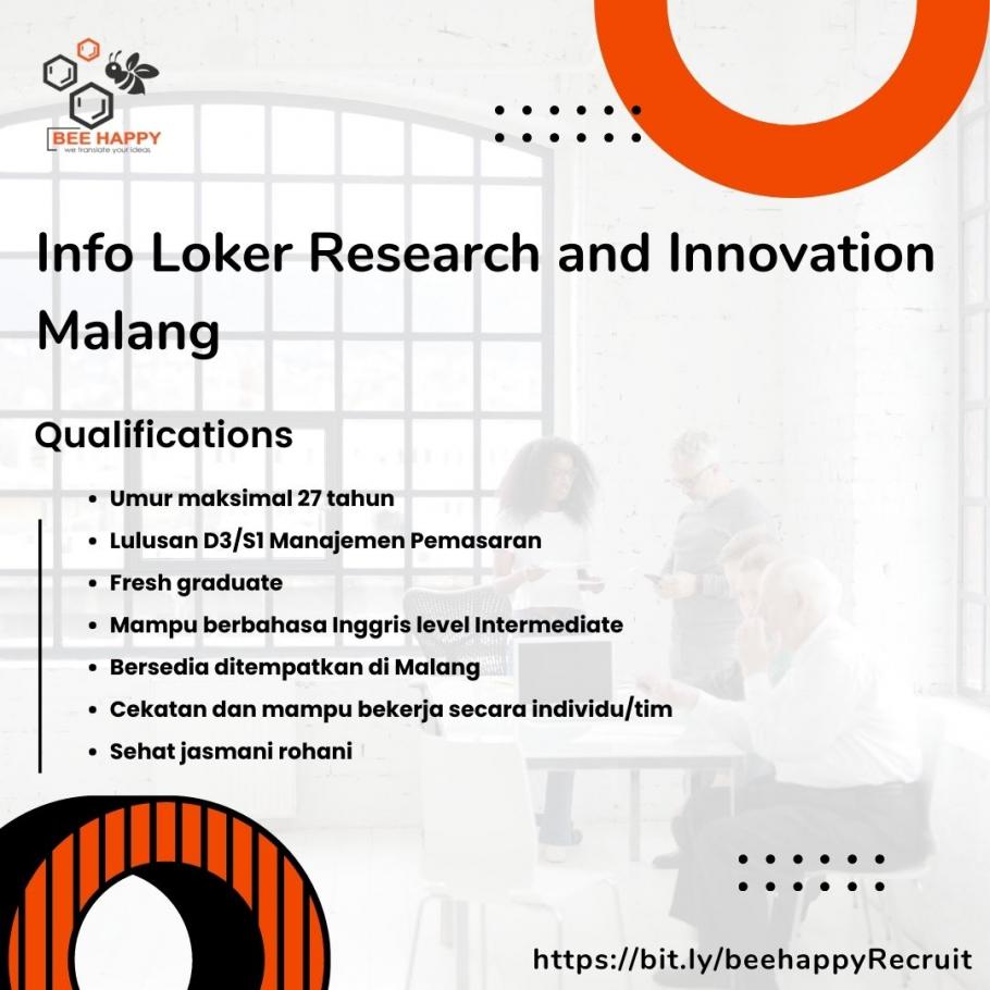 Info loker Research & Innovation di malang | Peatix