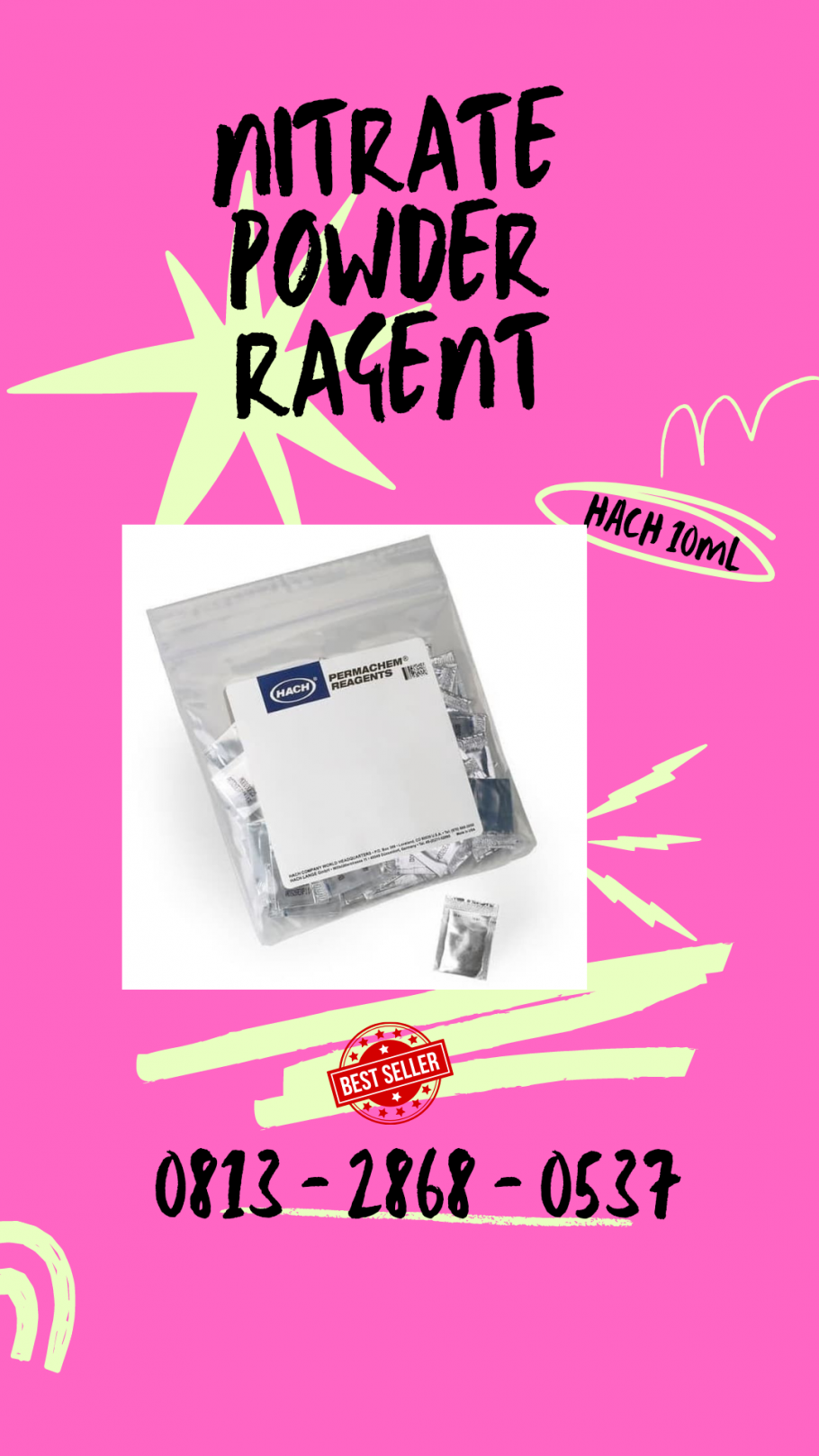 Produsen Nitrate Reagen Powder pilot 10ml 100pk Hack 2106169 Nitraver 5 ...