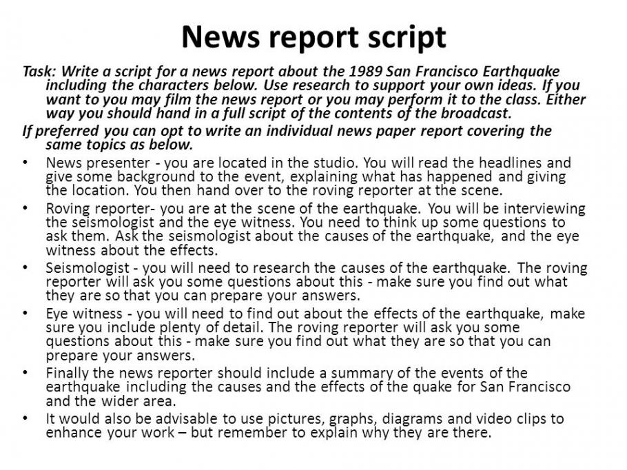 Writing News For TV Peatix