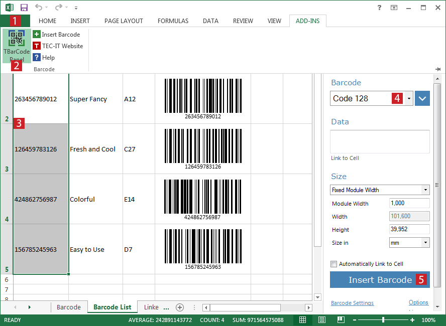 Create Barcode In Excel Peatix
