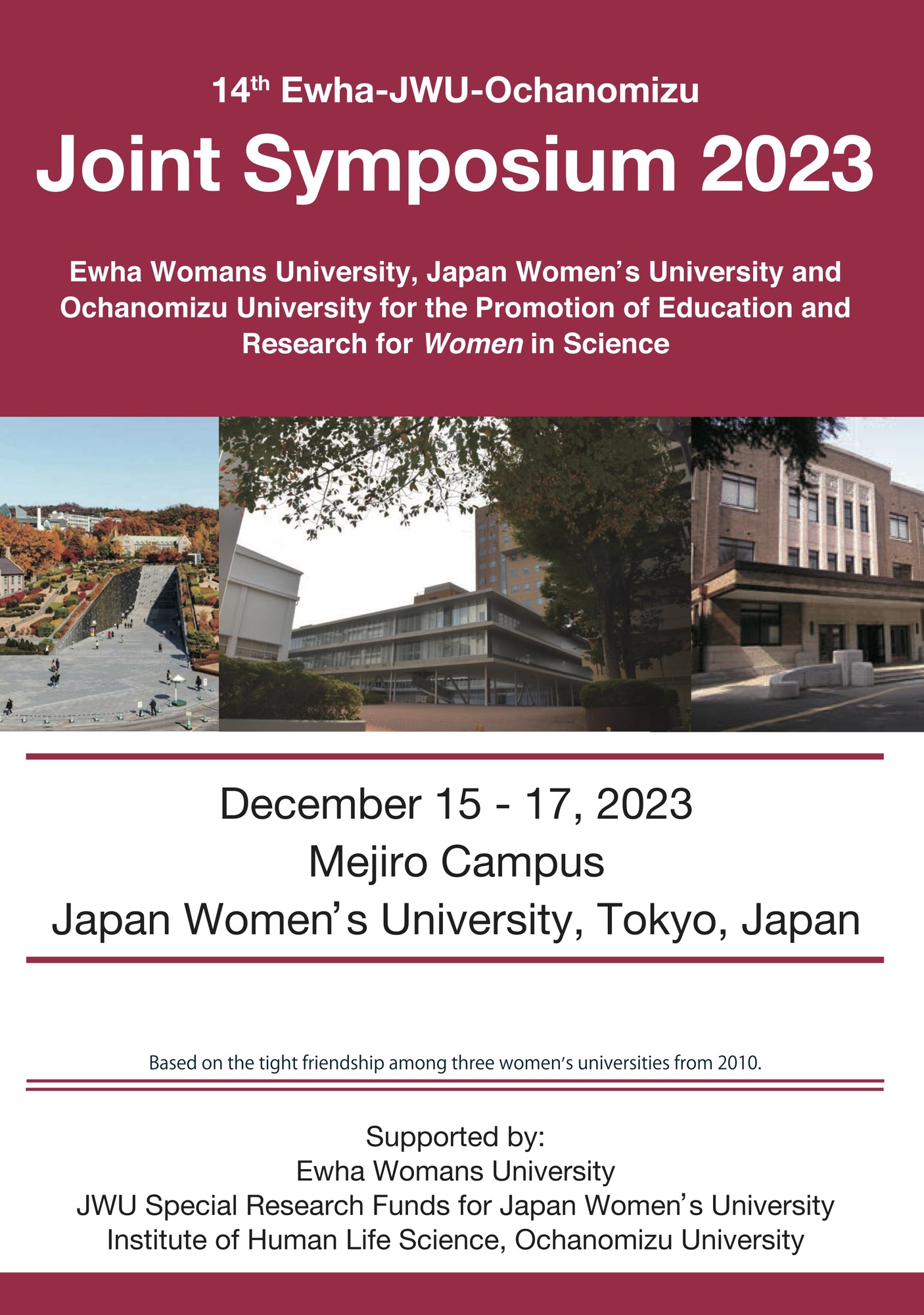 14th Ewha-JWU-Ochanomizu Joint Symposium was held at JWU | Sekimoto laboratory - Japan Women’s ...