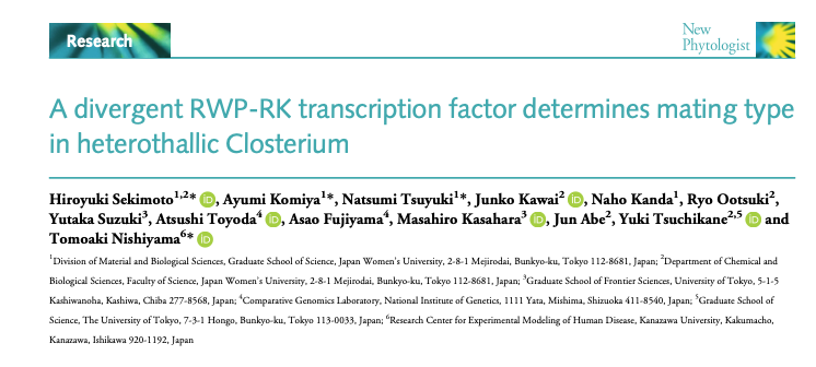The original paper "A divergent RWP-RK transcription factor determines ...