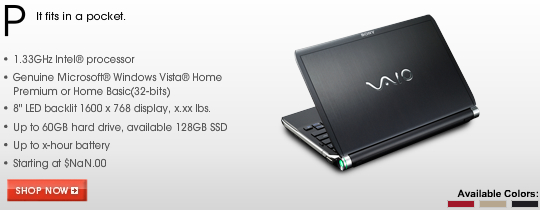 pocketgames PDA秘宝館 » Blog Archive » SonyStyle USA に新型VAIOの一部情報が！