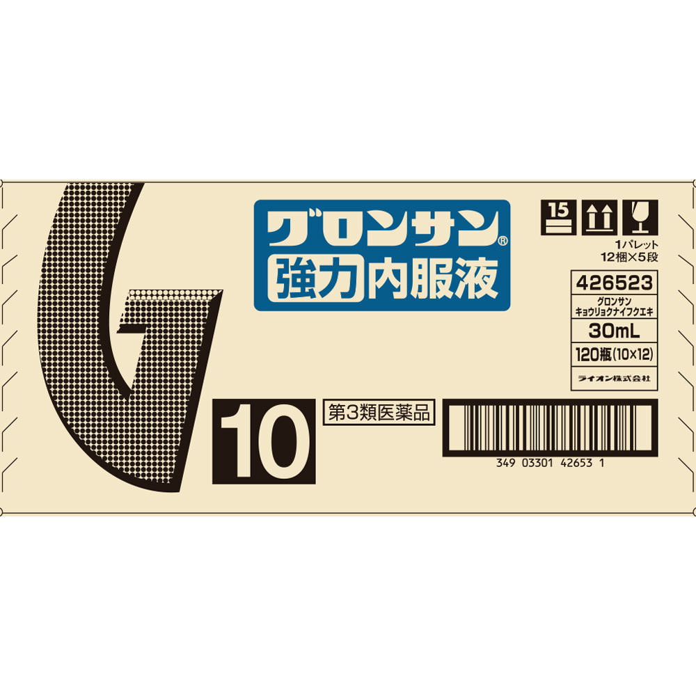 ビタミン ライオン株式会社グロンサン強力内服液（(30mL×10本)×12箱）＜疲れたカラダに「情熱の赤」グロンサン＞：神戸たんぽぽ薬房 リンゴ