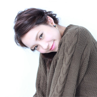 フェミニン ゆるふわ ヘアアレンジ セミロング×megaMix CBLD店×山田裕資megaMix×111575【HAIR】