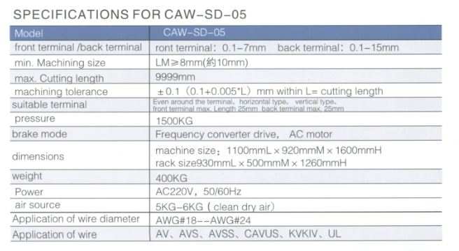 CAW-SD-05 - JOINERS MACHINERY INDUSRY CO., L