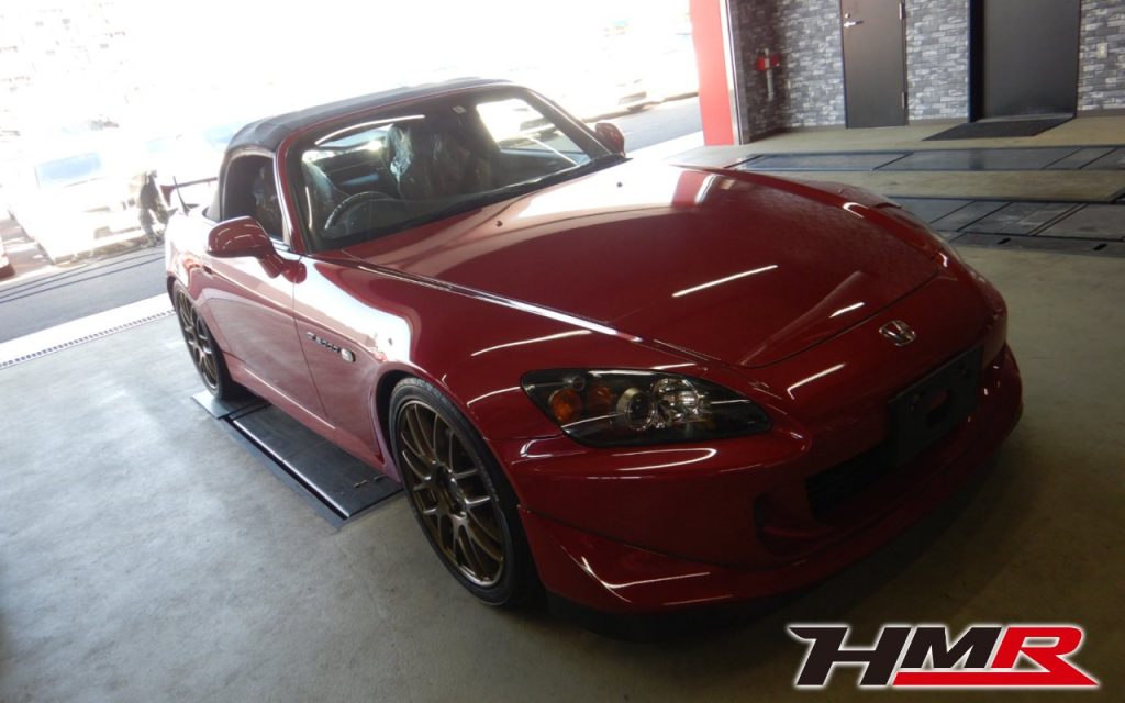 タイプS用フロントリップ リアスポイラー装備のS2000(AP1)の納車前点検整備を行いました。|HMR