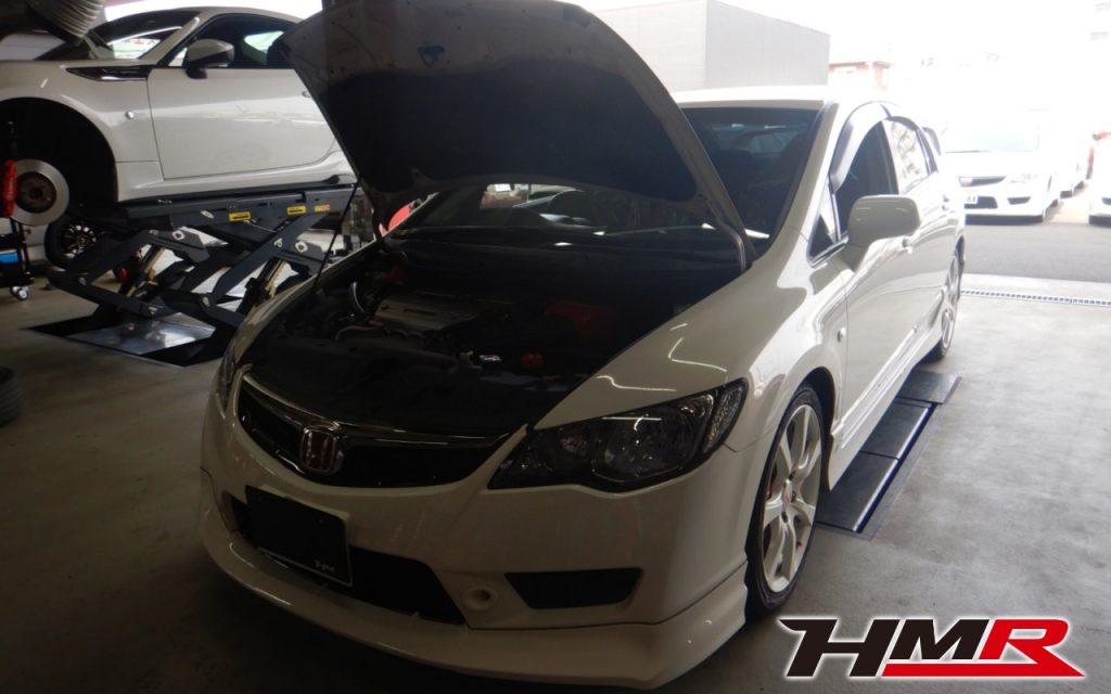 無限ハイパフォーマンスエアクリーナー＆BOX装備のシビックタイプR(FD2)の納車前点検整備を行いました|HMR