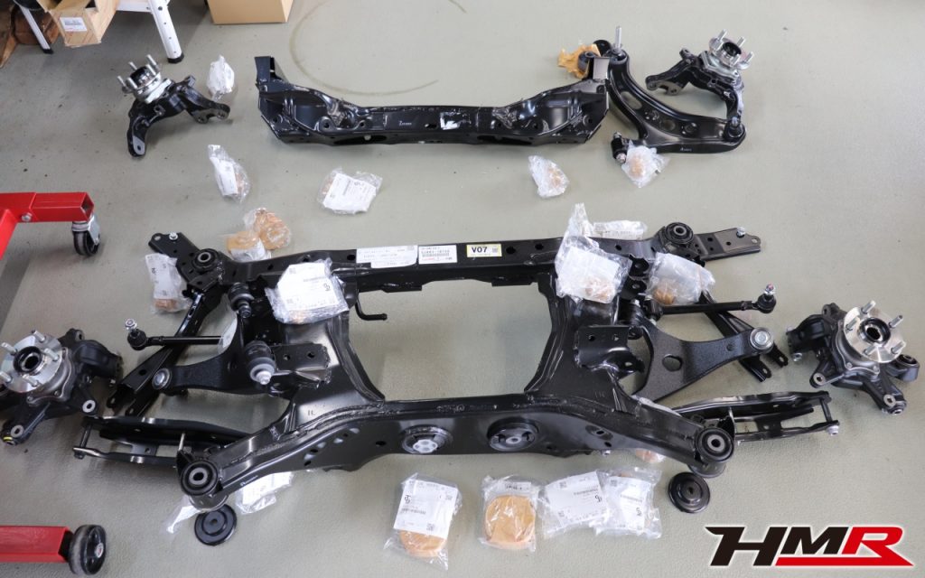 【スーパー耐久チャレンジ】TRD強化ブッシュの打ち替えなどGR86のシャーシ組み付け|HMR