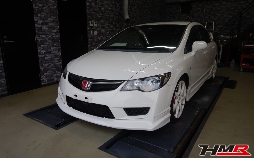 無限フロントリップ J’SハイパーECU装備のシビックタイプR（FD2）の納車前点検整備を行いました|HMR
