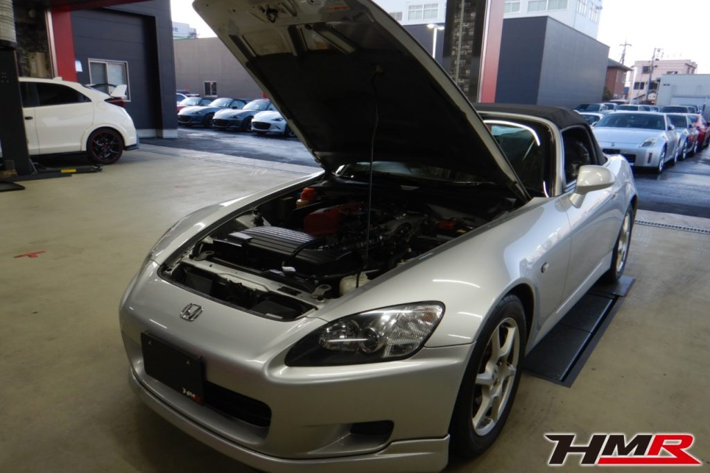新品ガラス幌 Moduloフロントリップ装備のS2000（AP1）の納車前点検整備を行いました|HMR