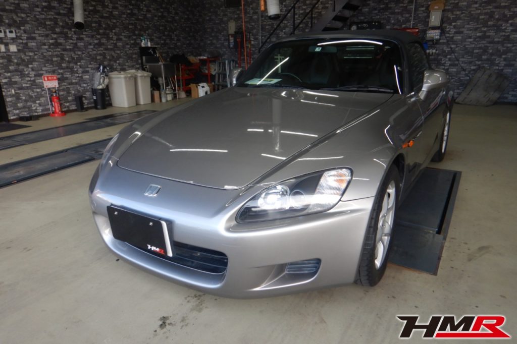 純正ガラス幌 16インチ 革シート装備のS2000（AP1）の納車前点検整備を行いました|HMR