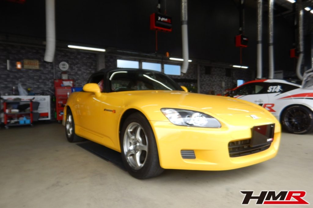 社外車高調 純正ガラス幌 赤革シート装備のS2000(AP1)の納車前点検整備を行いました|HMR