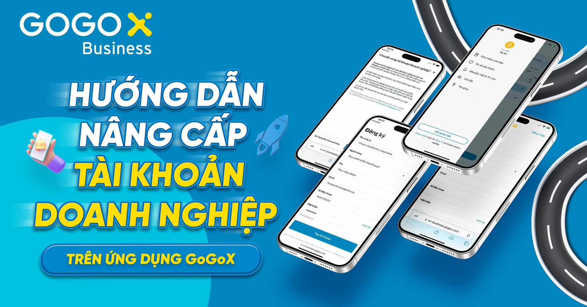 Hướng dẫn nâng cấp tài khoản GoGoX Business trên ứng dụng GoGoX!